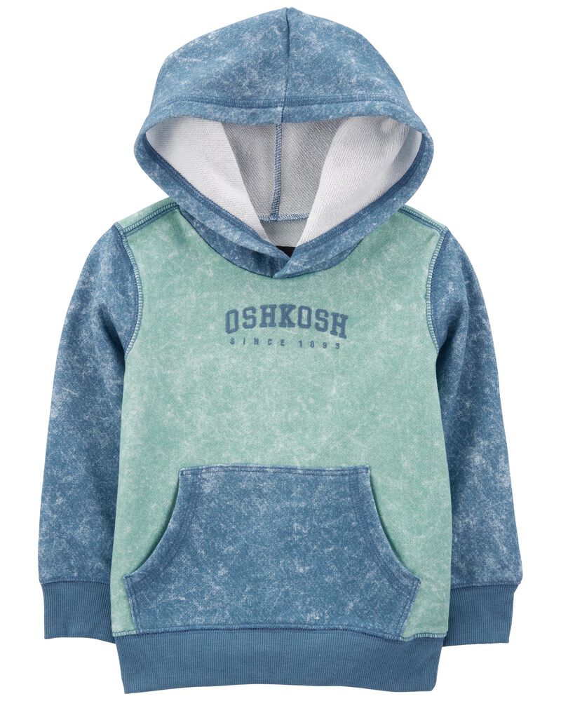 Blue/Green Acid Wash Fleece Hooded Pullover | carters.com