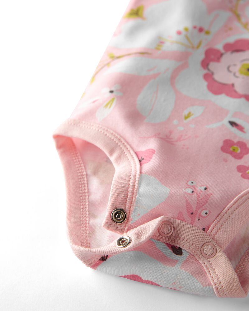 Fleuri rose Emballage de 3 cache-couches en coton côtelé certifié ...