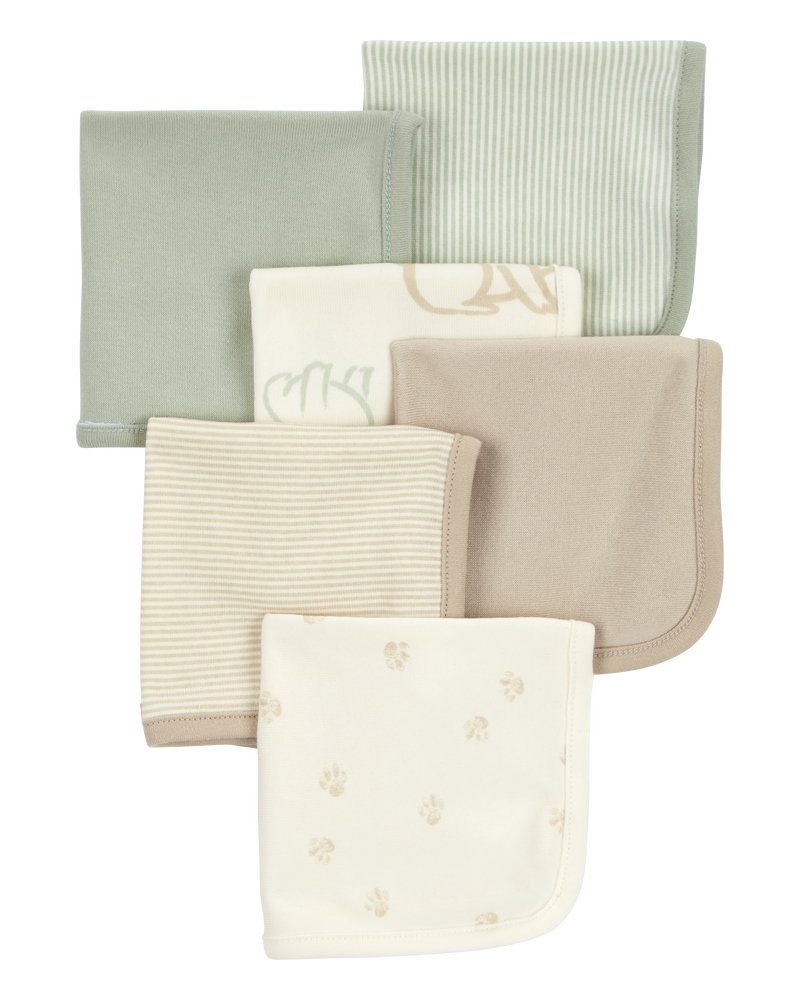 Ivory/Khaki Baby 6-Pack Wash Cloths | Carter’s Oshkosh Canada