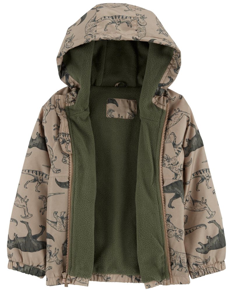 Tan Dino Print Fleece Lined Jacket | carters.com