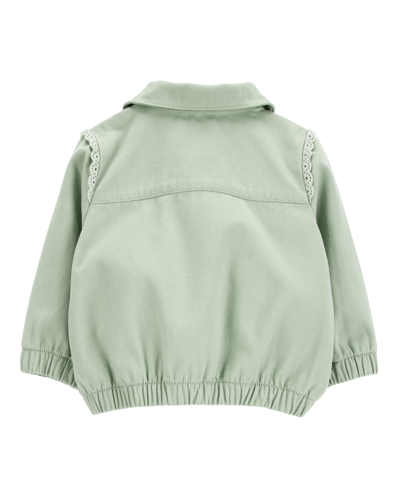 Green Baby Zip-Up Eyelet Woven Jacket | Carter’s Oshkosh Canada