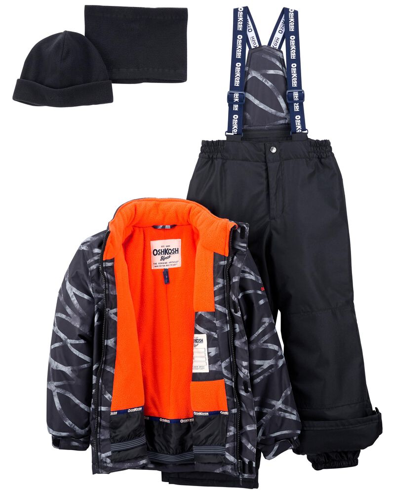 Black, Navy 2-Piece Snowsuit With Bonus Hat & Neck Warmer | Carter’s Canada