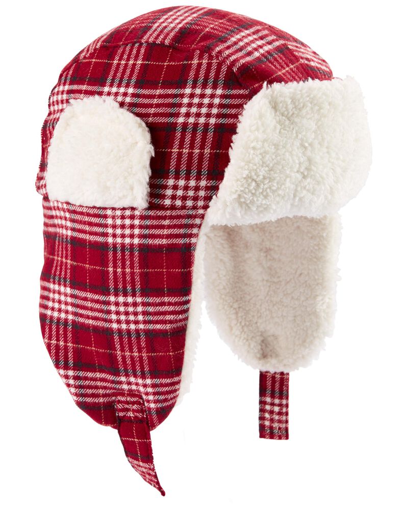 Red Plaid Sherpa Trapper Hat | carters.com