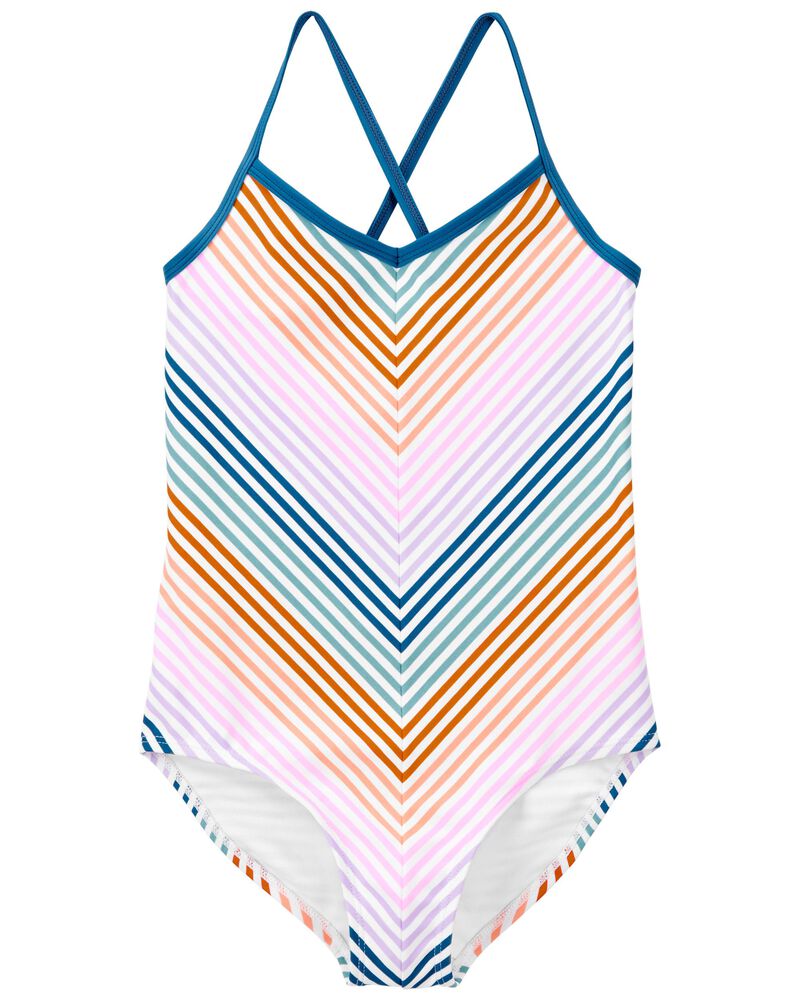 Kid Rainbow Stripes Rainbow Stripe One Piece Swimsuit | carters.com