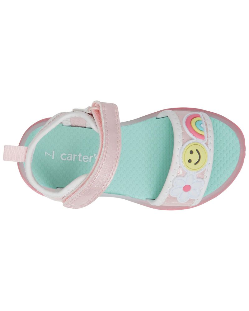 Pink Carter's Smiley Face Light-Up Sandals | carters.com