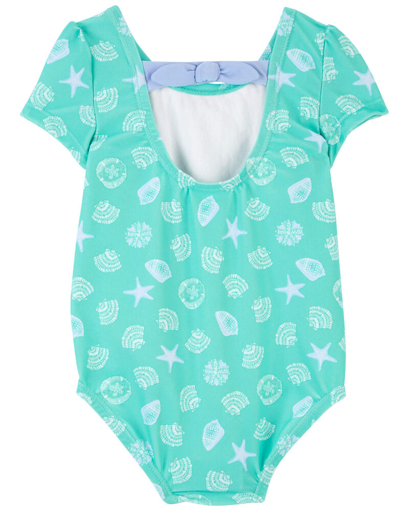 Sea Blue Baby Shell Print 1-Piece Swimsuit | Carter’s Oshkosh Canada