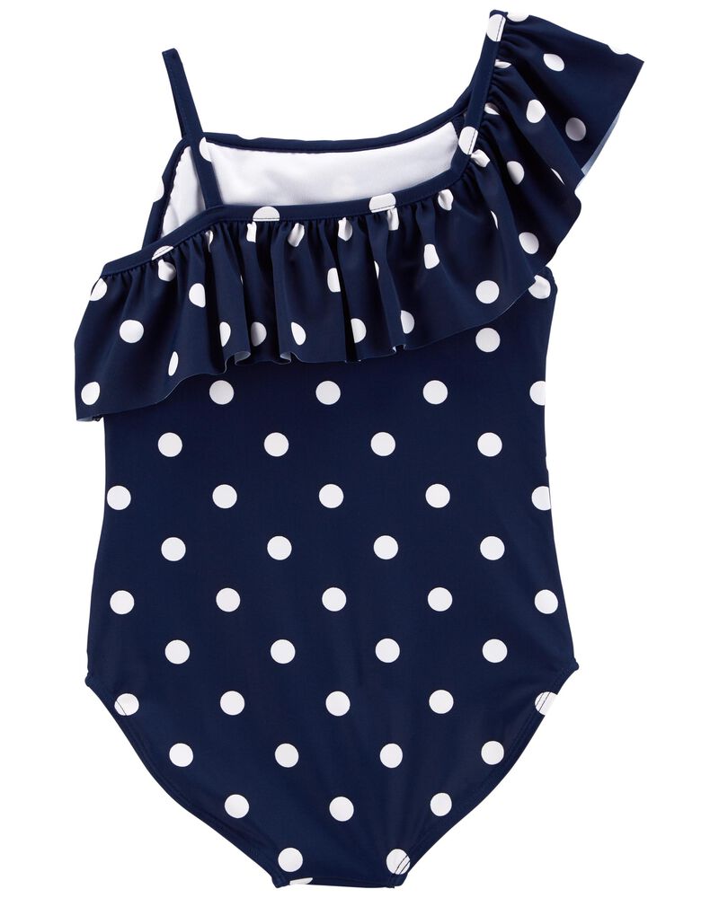 Navy Carter's Ruffled Shoulder 1-Piece Swimsuit | carters.com