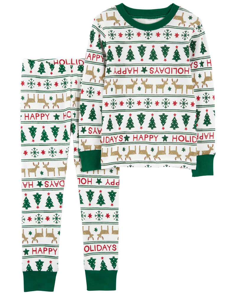 Green/Red Toddler 2-Piece Fair Isle 100% Snug Fit Cotton Pyjamas ...