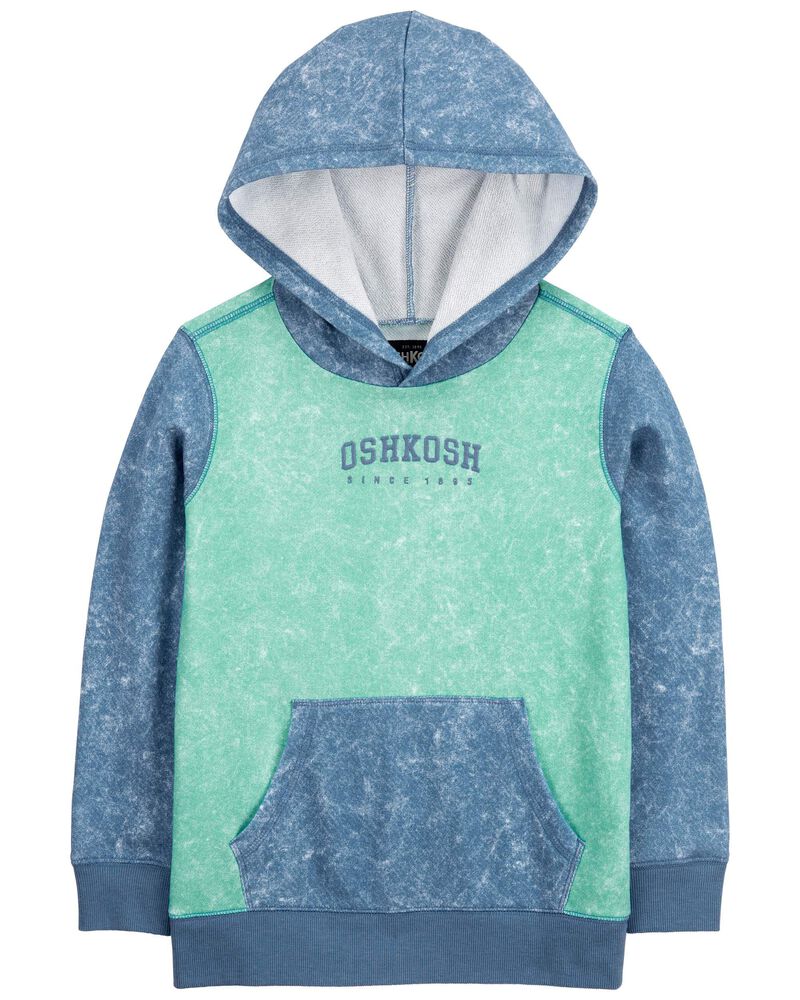 Blue/Green Acid Wash Fleece Hooded Pullover | carters.com