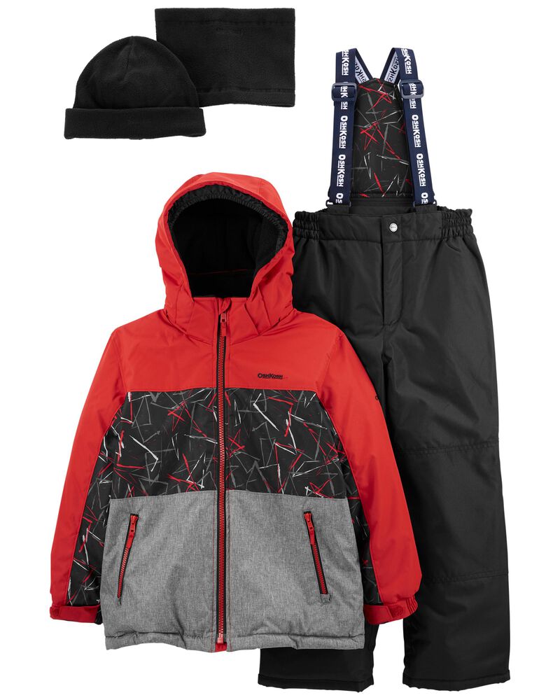 Rouge/noir Habit de neige 2 pièces avec tuque et cache-cou en prime ...