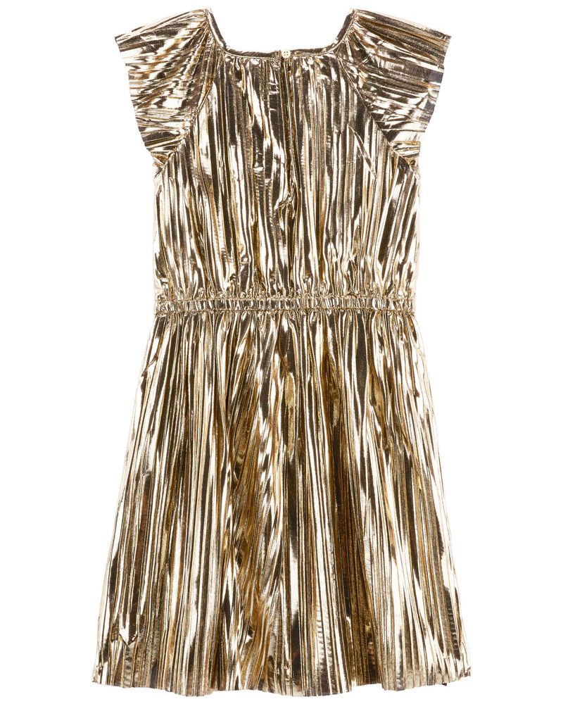 Gold Metallic Pleated Party Dress | carters.com