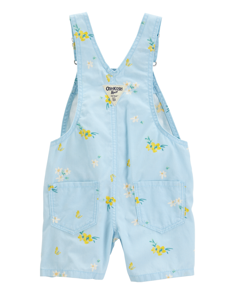 Blue Toddler Girl Striped Floral Shortalls - Blue | Carter’s Oshkosh Canada