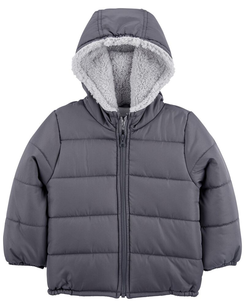Grey Fleece Lined Puffer Jacket | carters.com