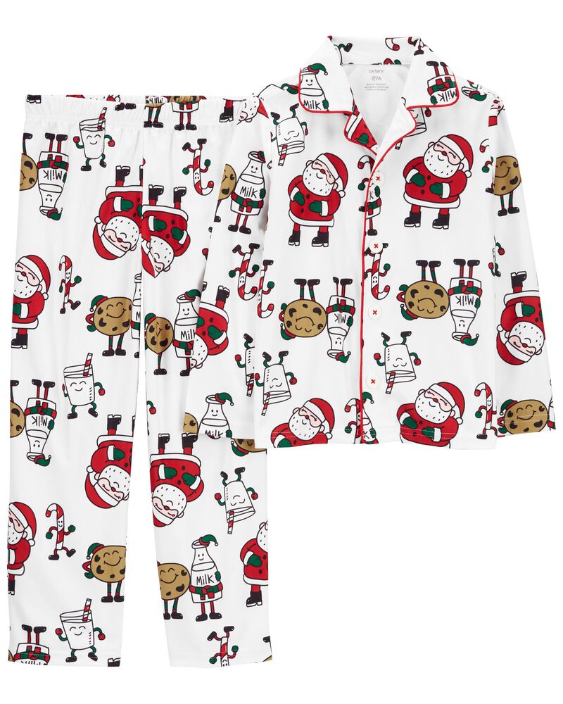 Beige Santa 2-Piece Santa Cookies Coat-Style Pyjamas | carters.com