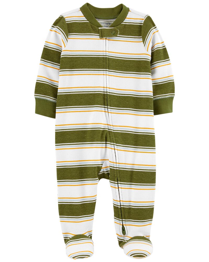 Multi Striped 2-Way Zip Cotton Sleep & Play Pyjamas | carters.com
