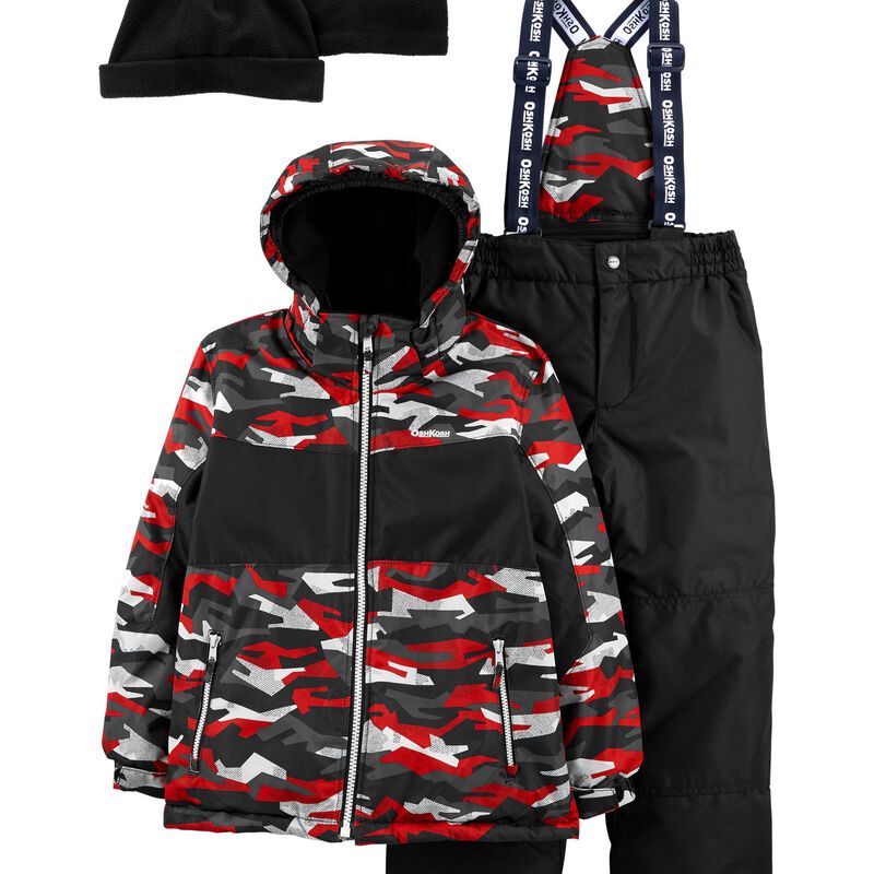 Red, Black 2-Piece Snowsuit With Bonus Hat & Neck Warmer | Carter’s ...
