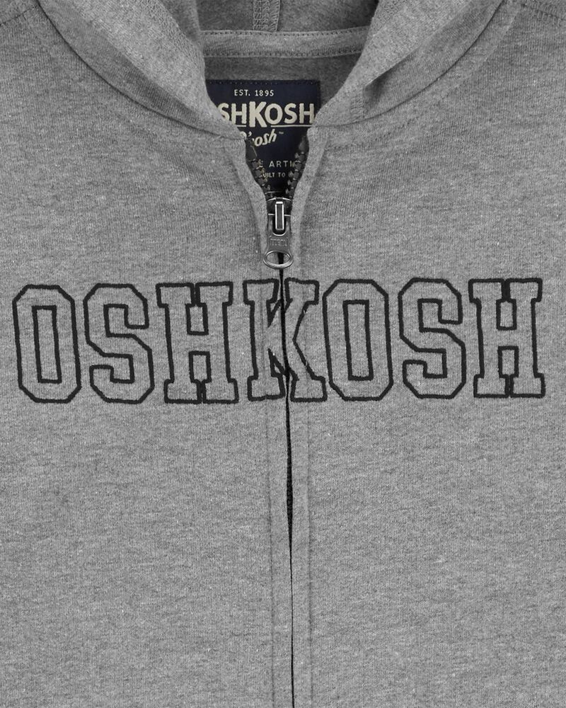 Heather Grey OshKosh Logo Zip Jacket | carters.com