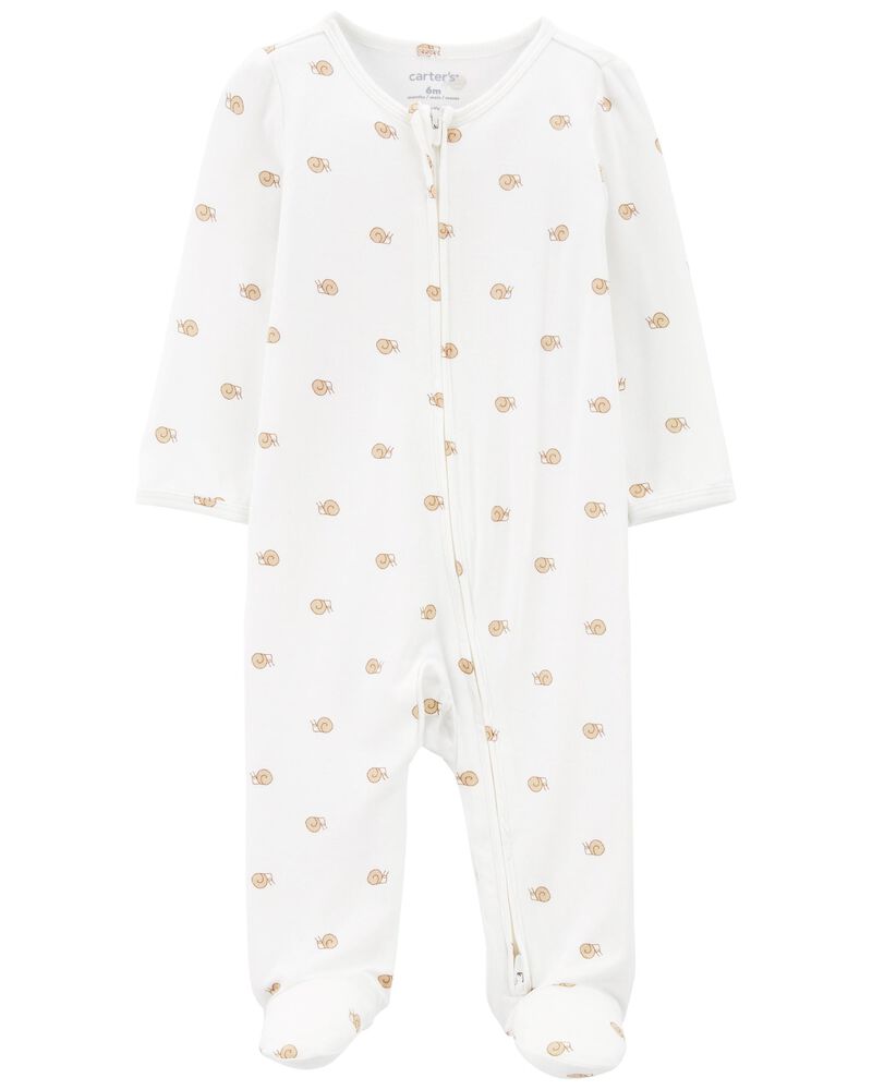 Ivory Zip-Up PurelySoft Sleep & Play Pyjamas | Carter’s Canada