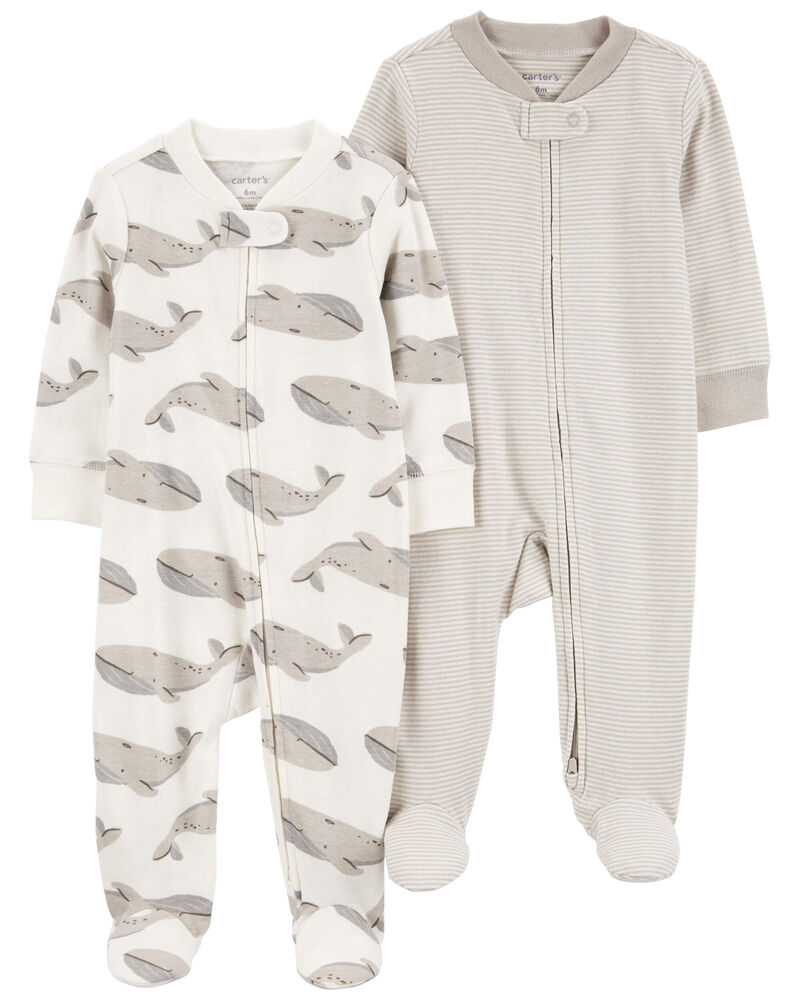 Grey Baby 2-Pack 2-Way Zip Sleepers | Carter’s Oshkosh Canada