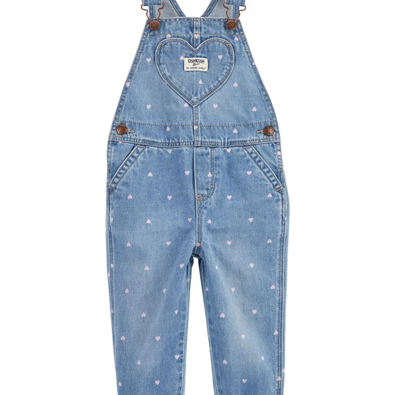 Blue Heart Print Denim Overalls | carters.com