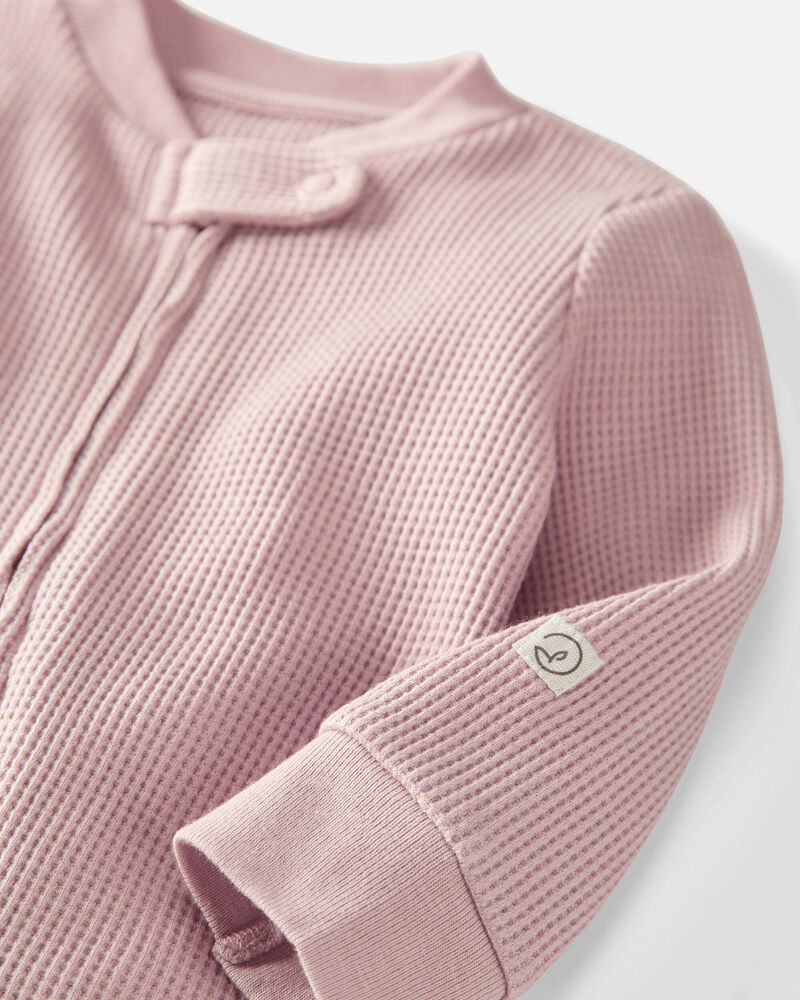 Perfect Pink Baby Waffle Knit Sleeper Pyjamas Made with Organic Cotton ...