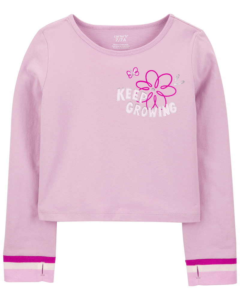 Pink Kid Keep Growing Floral Long-Sleeve Tee | Carter’s Oshkosh Canada