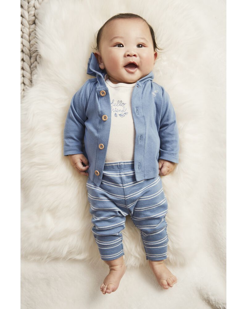 Blue/White Baby 3-Piece Little Cardigan Set | Carter’s Oshkosh Canada