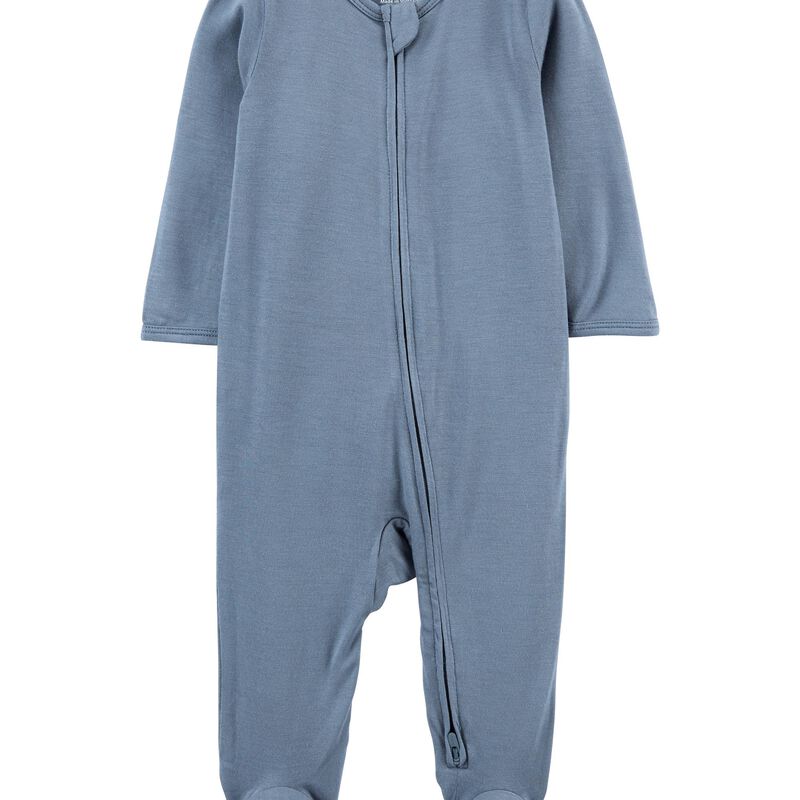 Blue Zip-Up PurelySoft Sleep & Play Pyjamas | carters.com
