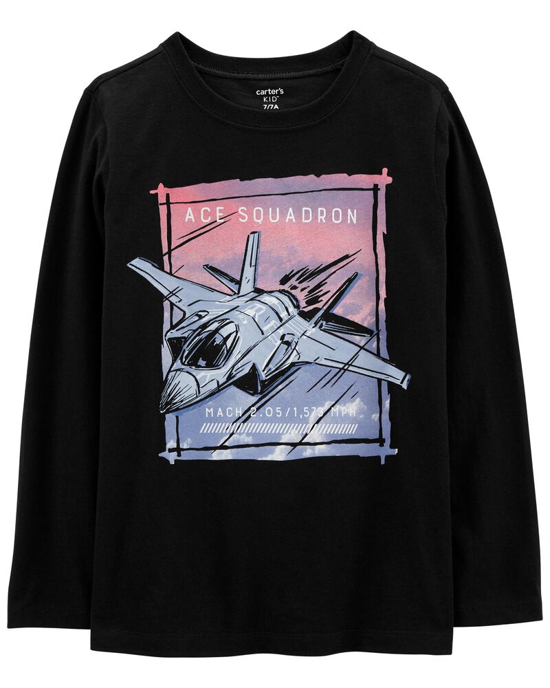 Black Ace Squadron Plane Jersey Tee | carters.com