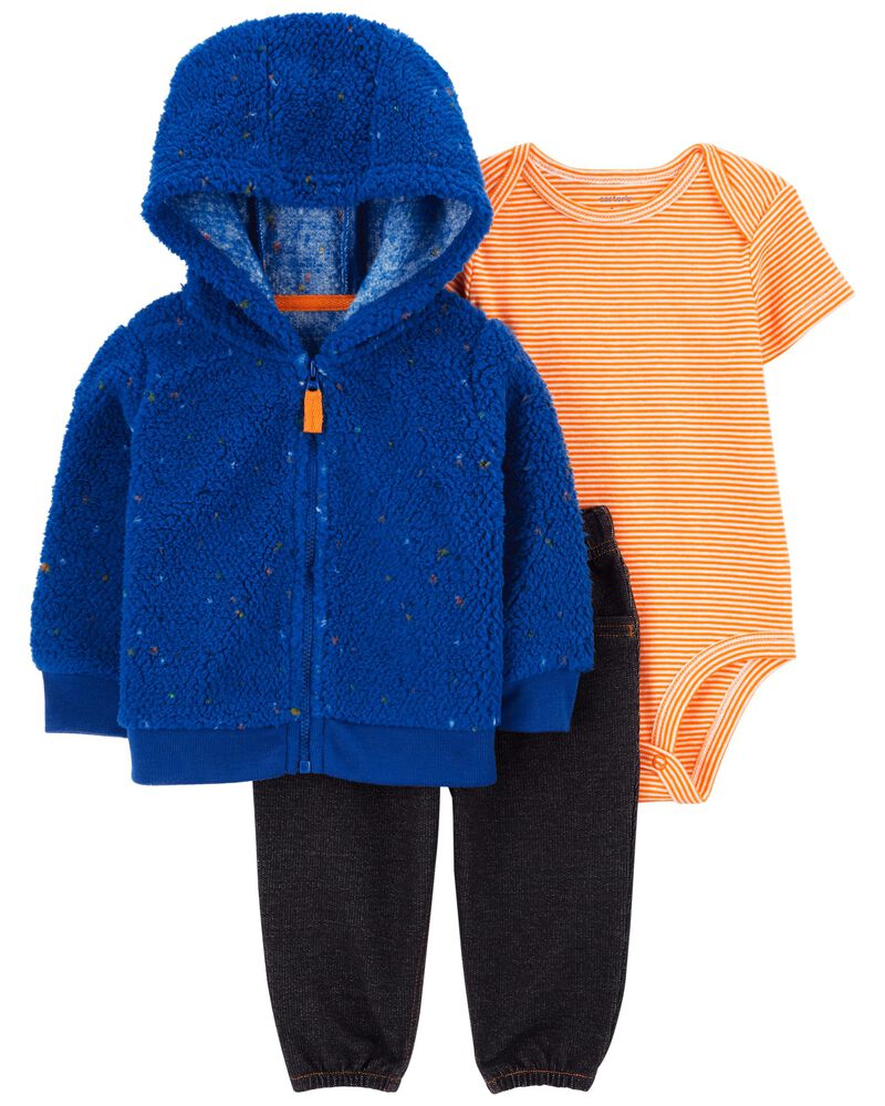 Blue Baby 3-Piece Sherpa Little Cardigan Set | Carter’s Oshkosh Canada