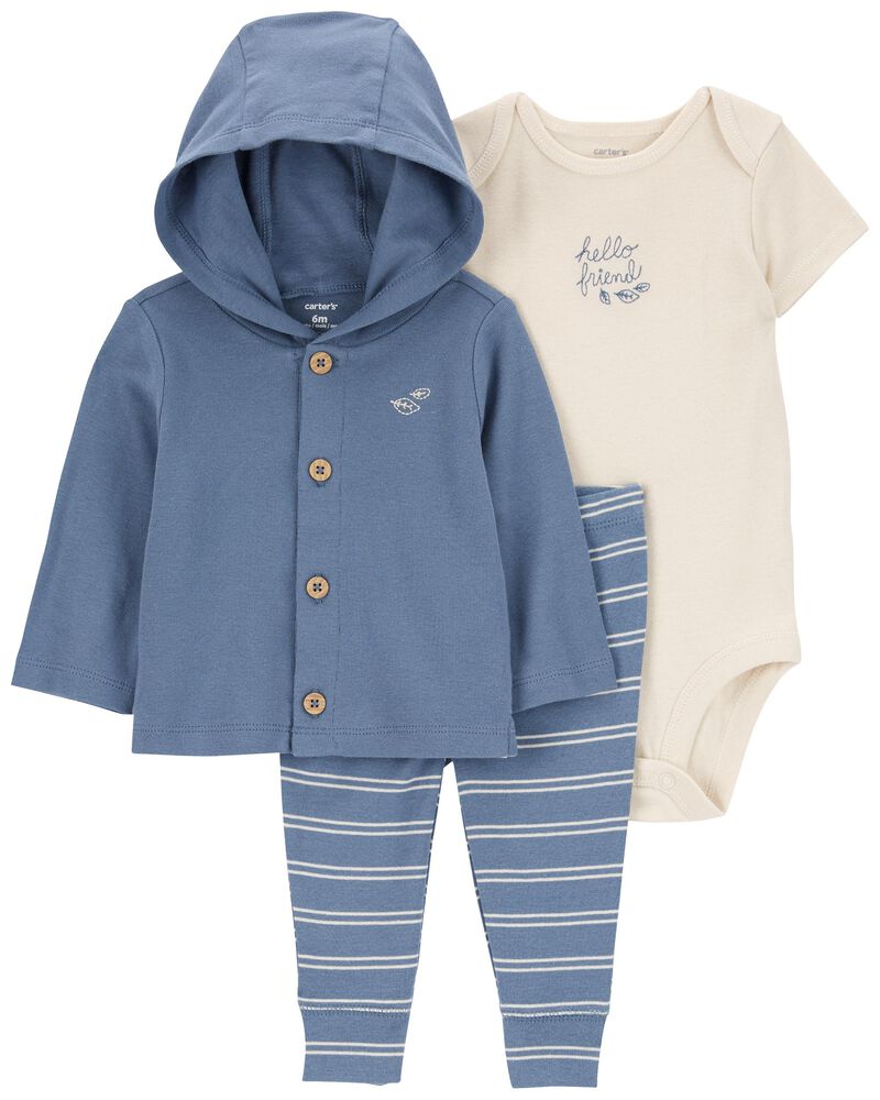 Blue/White Baby 3-Piece Little Cardigan Set | Carter’s Oshkosh Canada