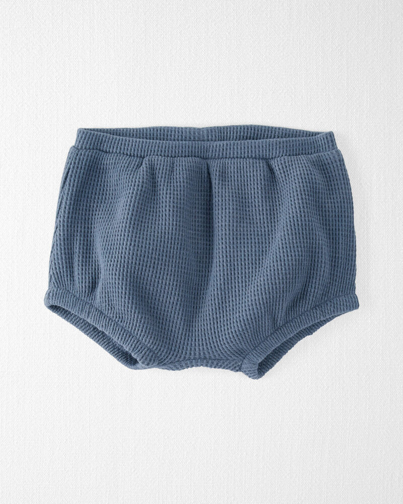 Coastal Blue 2-Piece Waffle Knit Bubble Shorts Set Made with Organic ...