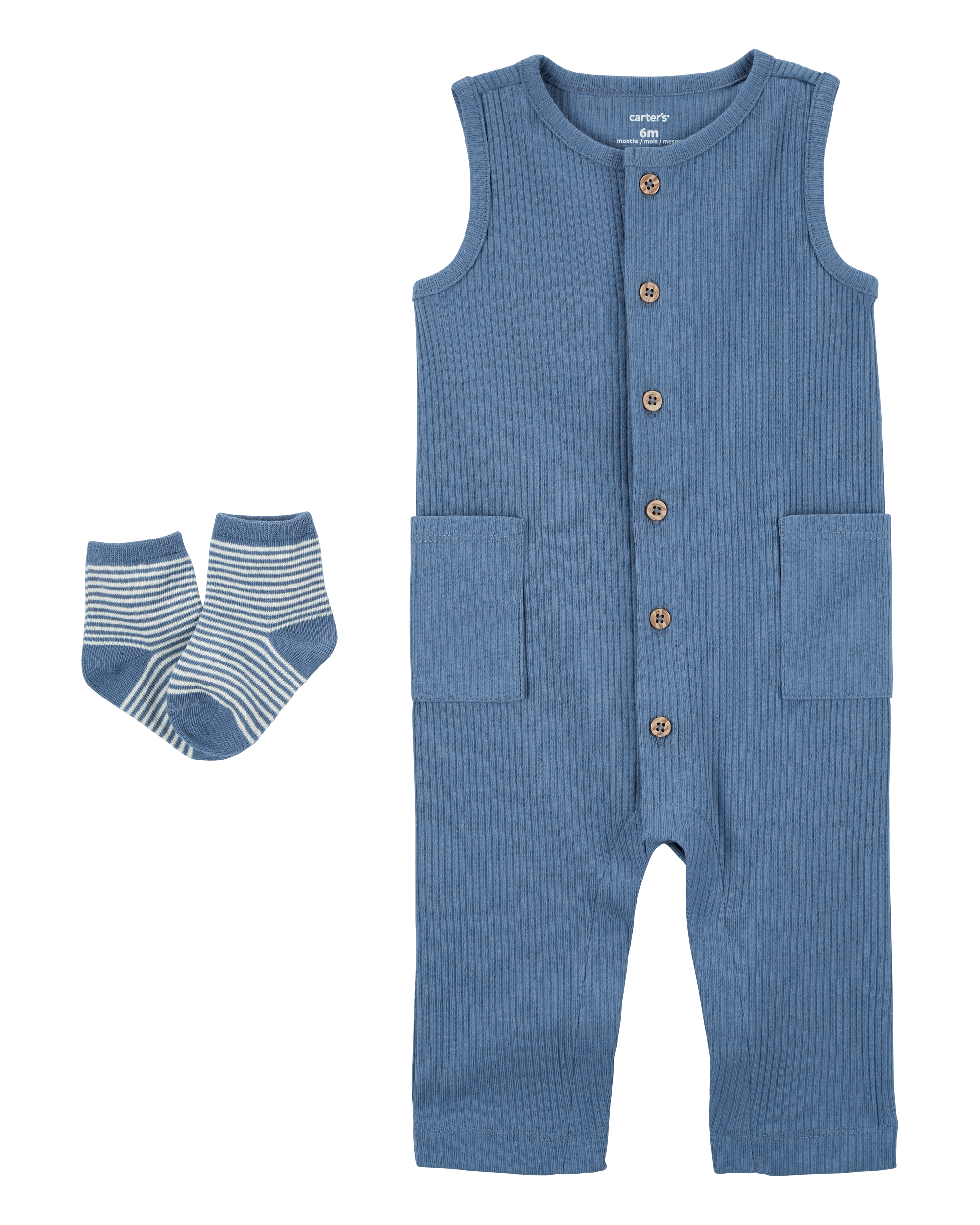 Baby 2-Piece Jumpsuit & Socks Set | Carter’s Oshkosh Canada