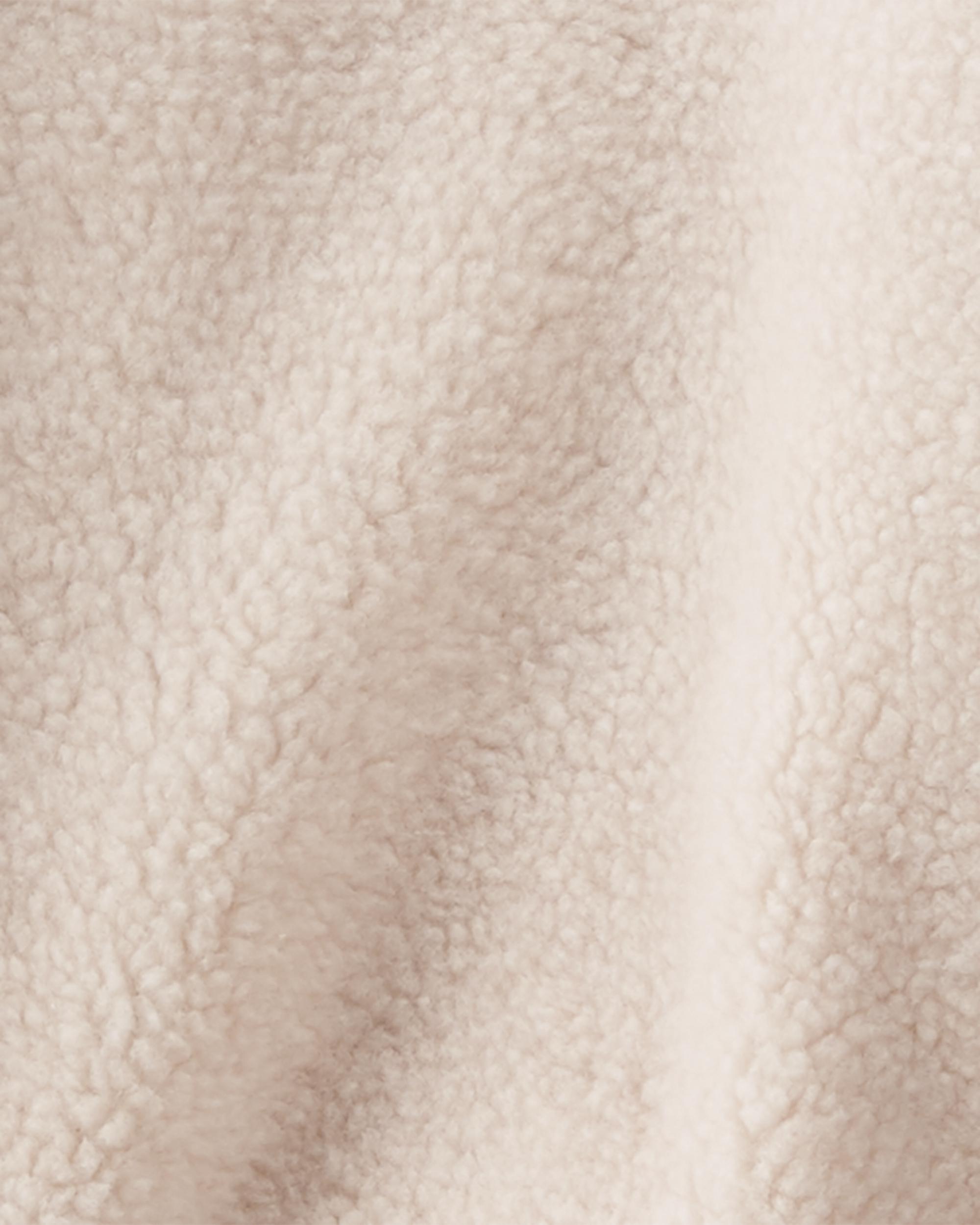 Washed Taupe Recycled Sherpa Quarter Zip Pullover | carters.com