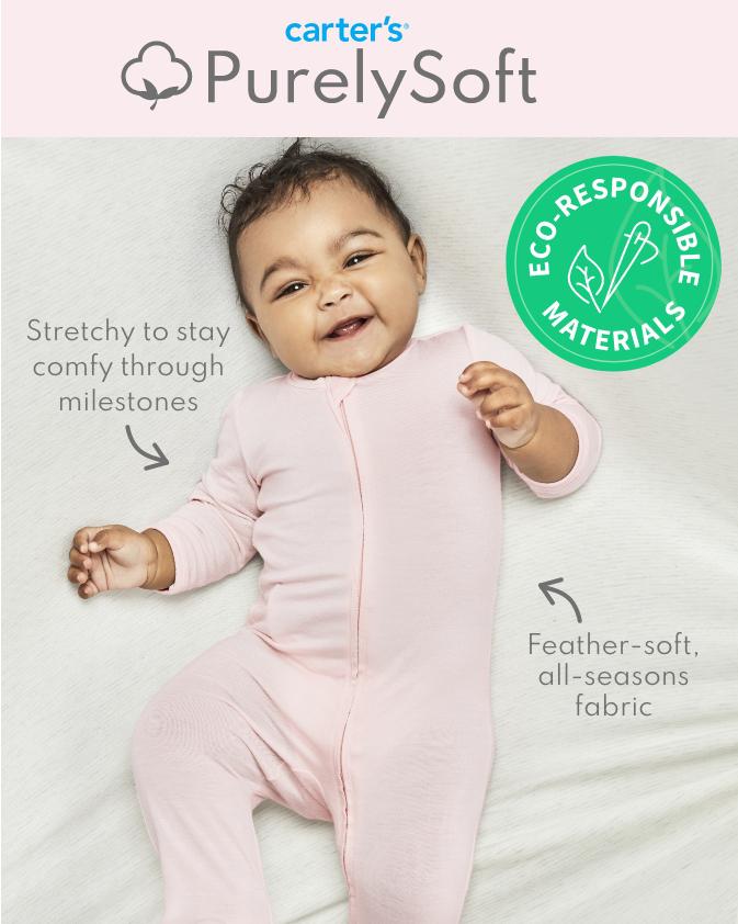 Blue Zip-Up PurelySoft Sleep & Play Pyjamas | carters.com