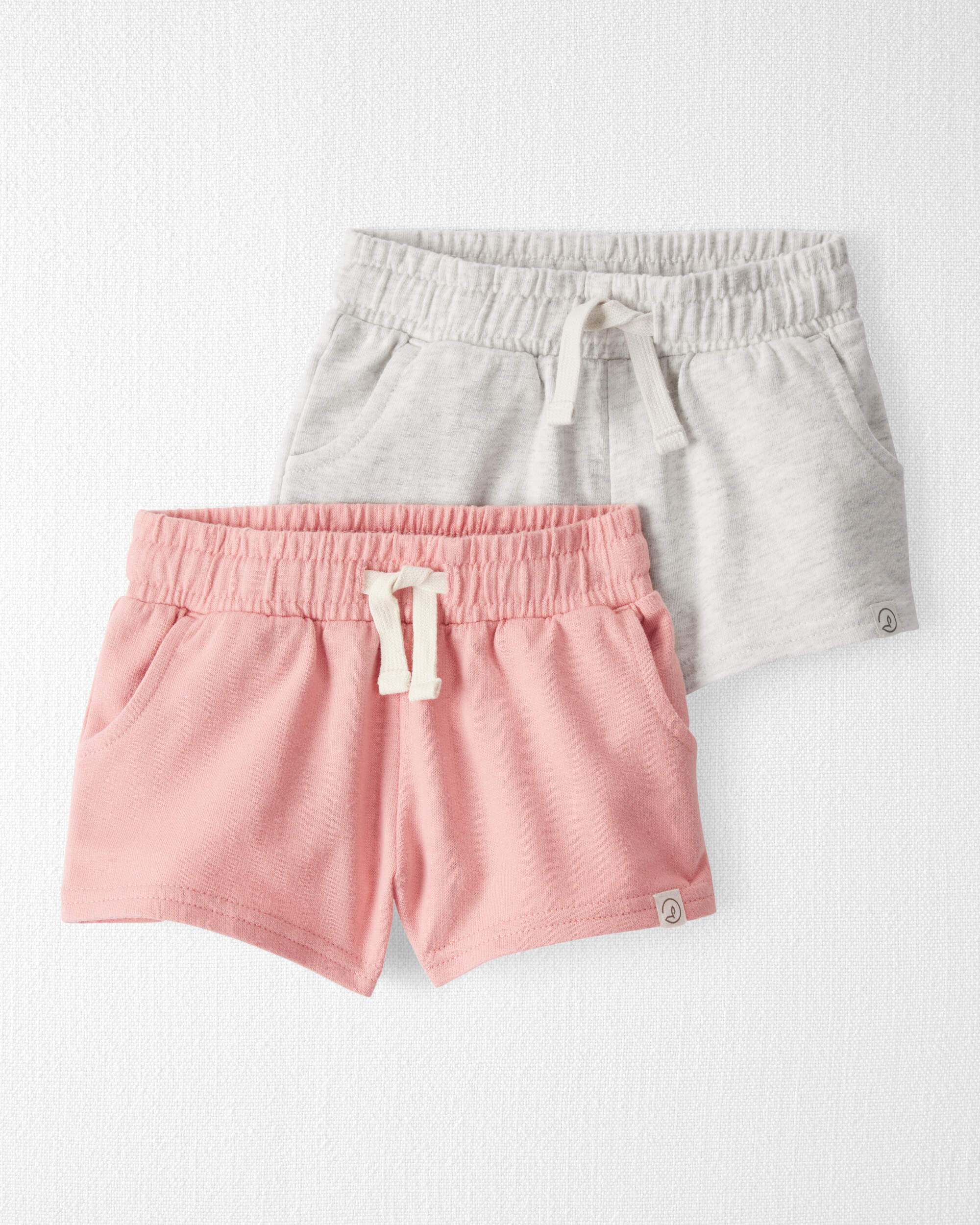 Grey Heather, Pink Baby 2-Pack Organic Cotton Shorts | Carter’s Oshkosh Canada