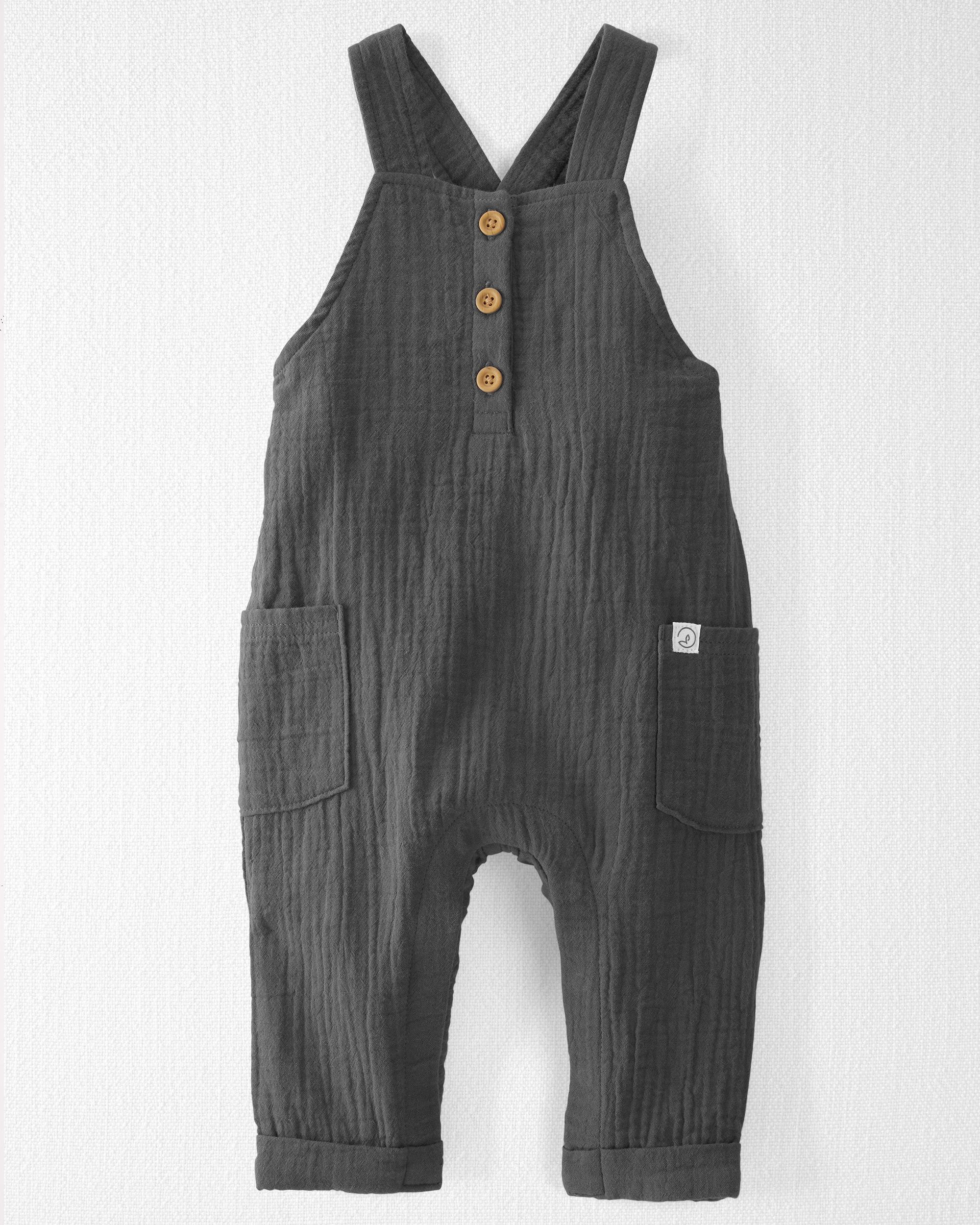 Charcoal Organic Cotton Gauze Overall Jumpsuit | carters.com